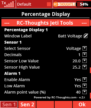 GitHub - RC-Thoughts/LUA_Percentage: LUA application for Jeti 24 transmitter, convert telemetry ...